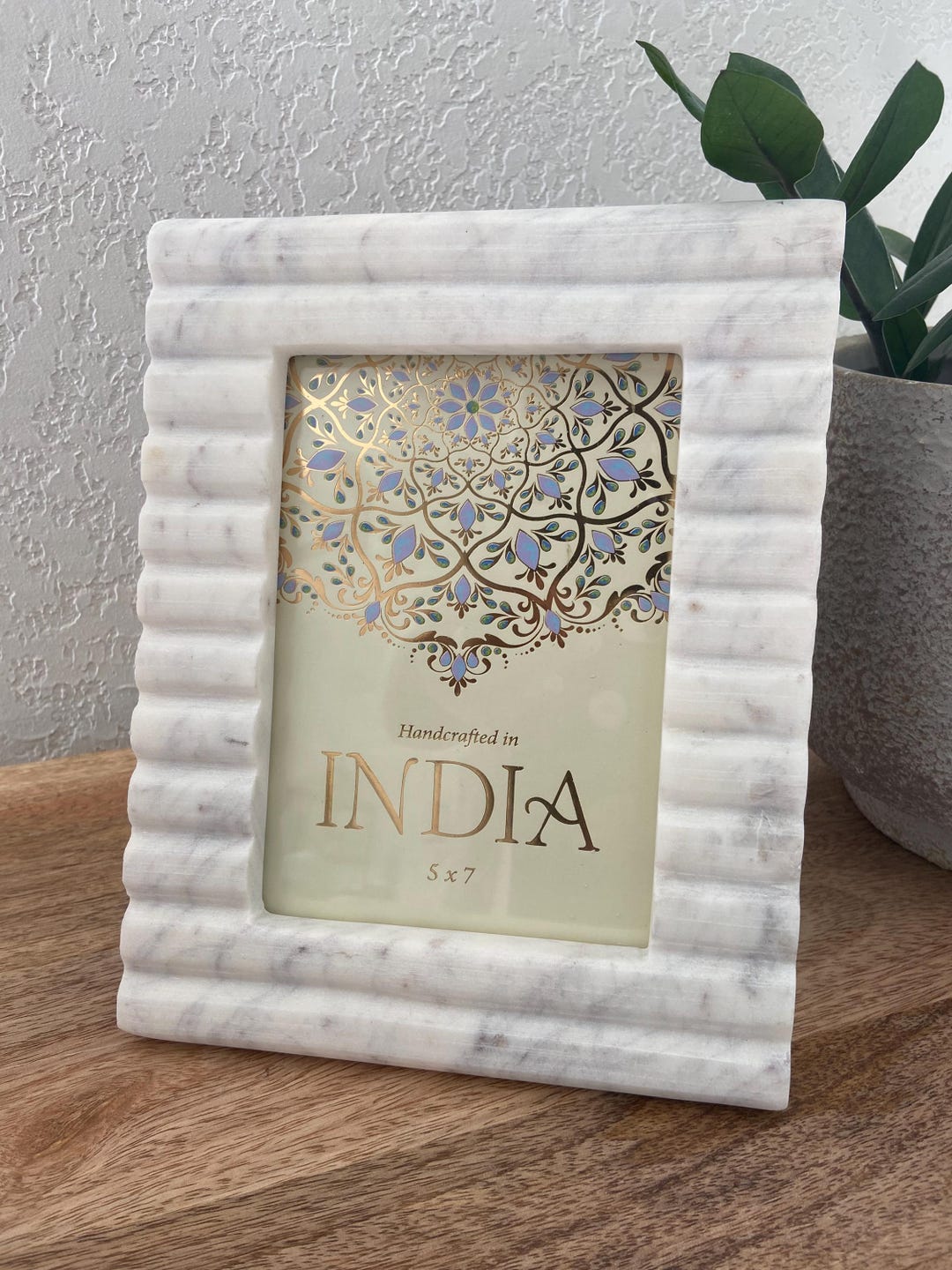 Elegant Marble Fluted 5x7in Picture Frame,unique White Marble Wedding ...