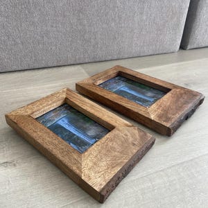 Live Edge 5x7 Tall Wood Frame,rustic Top Bark Edge Picture Frame,mango ...