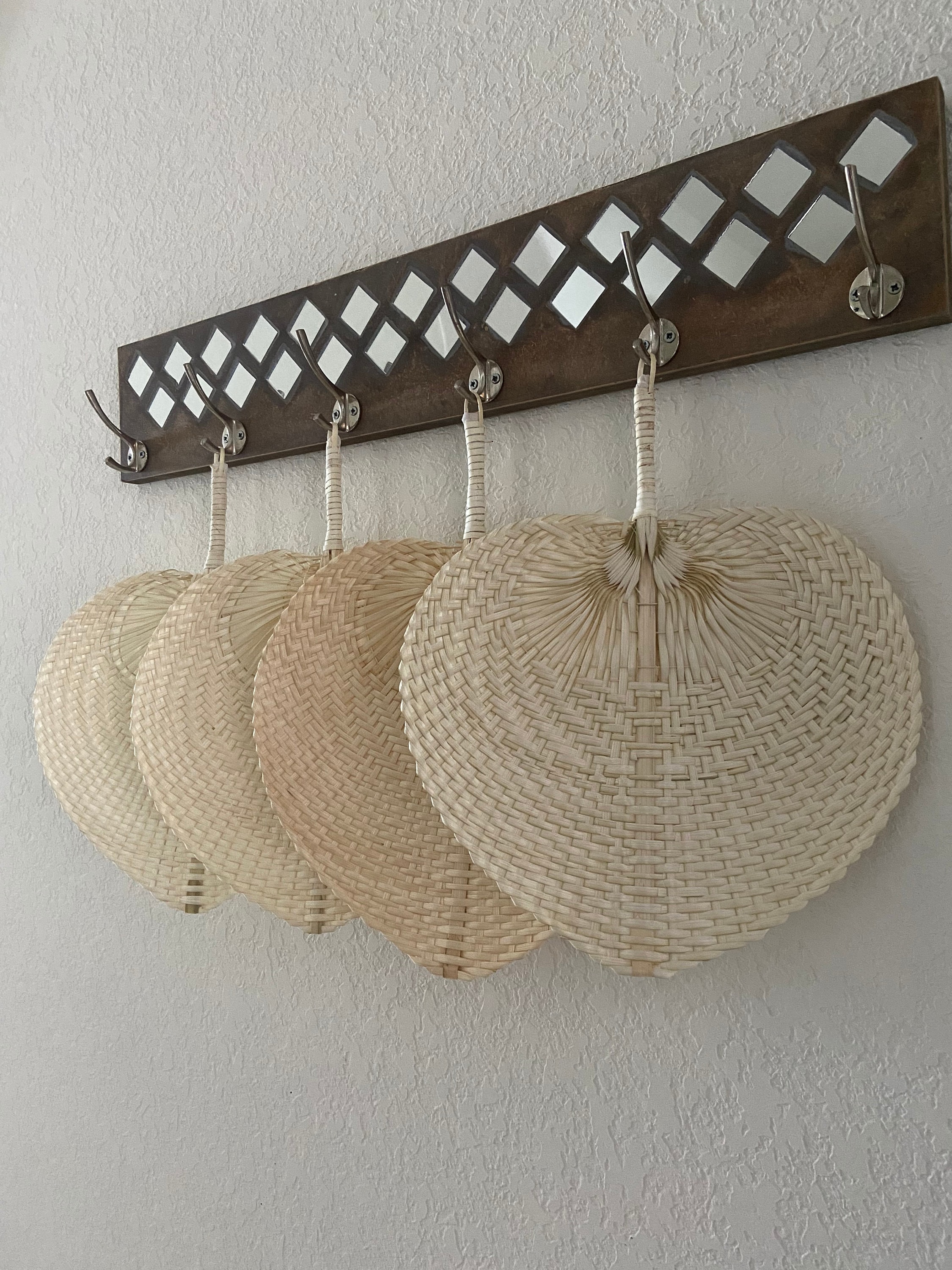 Handmade Natural Bamboo Hand Fans,handwoven Raffia Bamboo Beach Fans ...