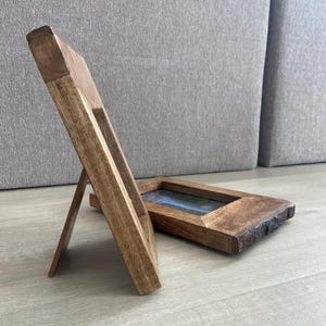 Live Edge 5x7 Tall Wood Frame,rustic Top Bark Edge Picture Frame,mango ...