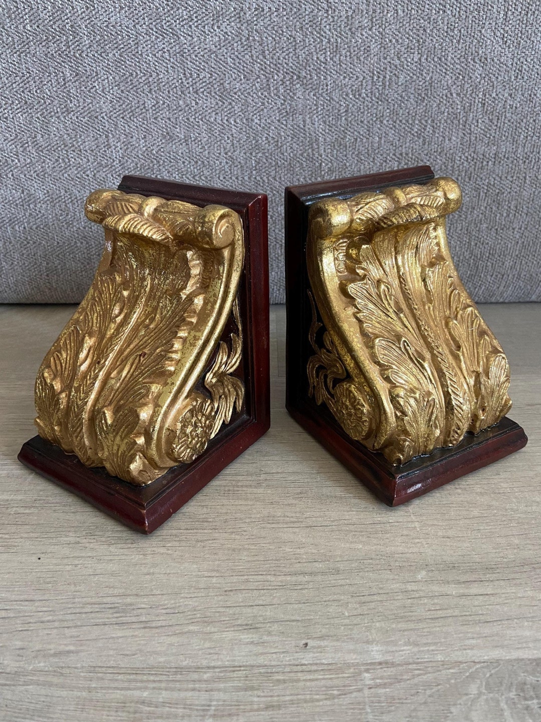 Antique Ornate Design Brass Bookend Set,18th Century Italian Baroque ...