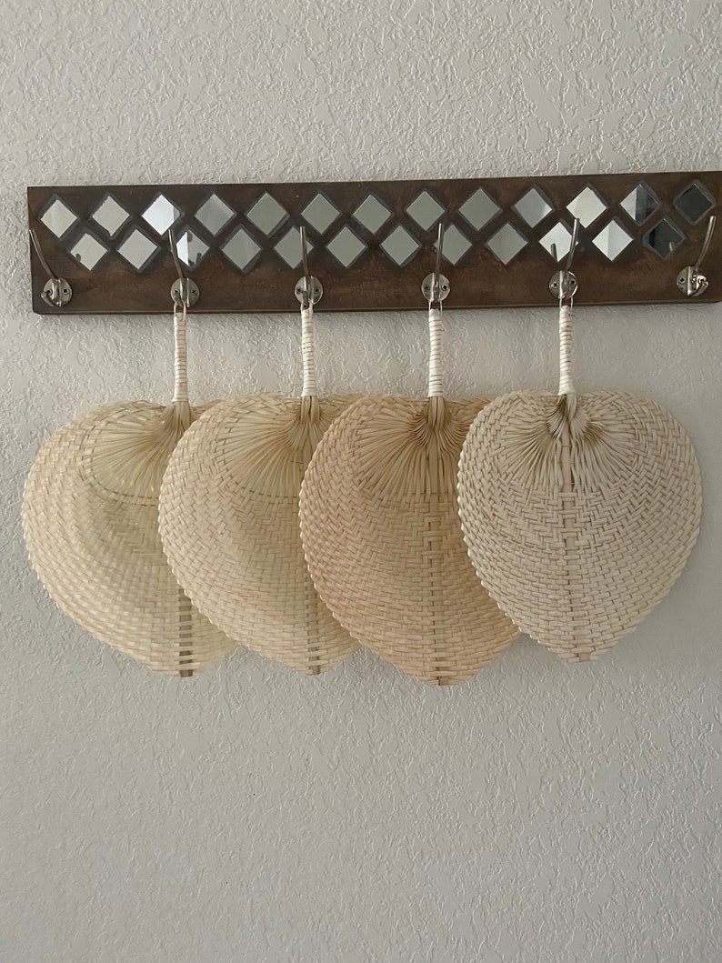 Handmade Natural Bamboo Hand Fans,handwoven Raffia Bamboo Beach Fans ...
