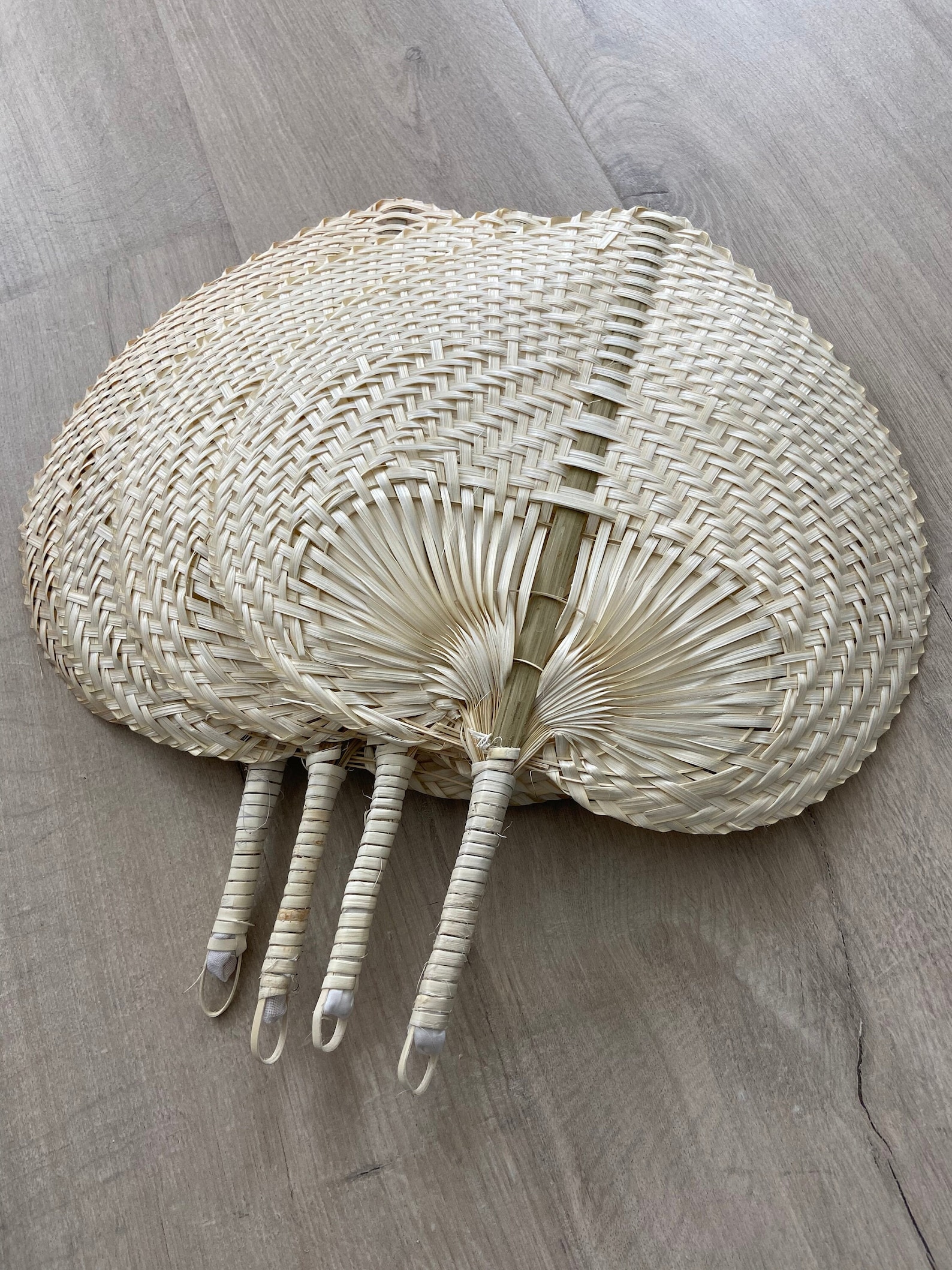 Handmade Natural Bamboo Hand Fans,handwoven Raffia Bamboo Beach Fans ...