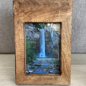 Live Edge 5x7 Tall Wood Frame,rustic Top Bark Edge Picture Frame,mango ...