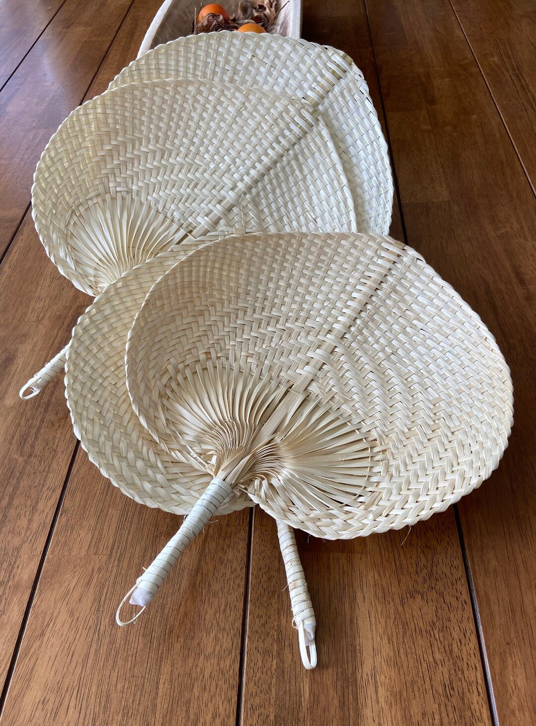 Handmade Natural Bamboo Hand Fans,beach Wedding Basket Weave Hand Fan ...