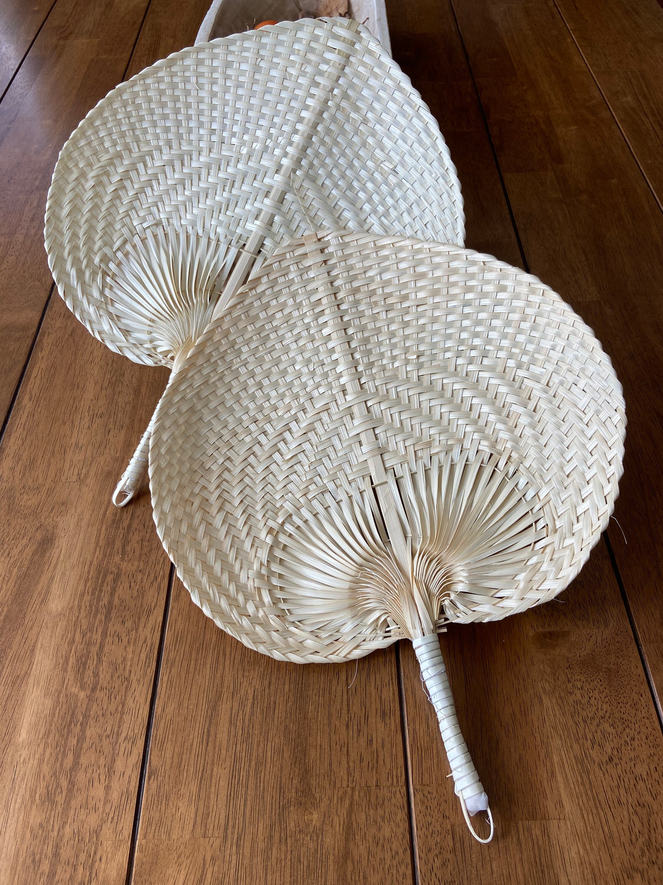 Handmade Natural Bamboo Hand Fans,handwoven Raffia Bamboo Beach Fans ...