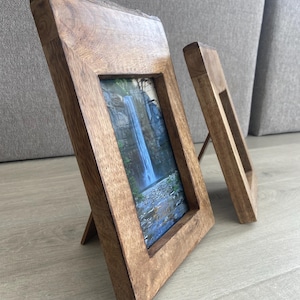 Live Edge 5x7 Tall Wood Frame,rustic Top Bark Edge Picture Frame,mango ...