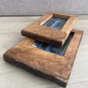Live Edge 5x7 Tall Wood Frame,rustic Top Bark Edge Picture Frame,mango ...