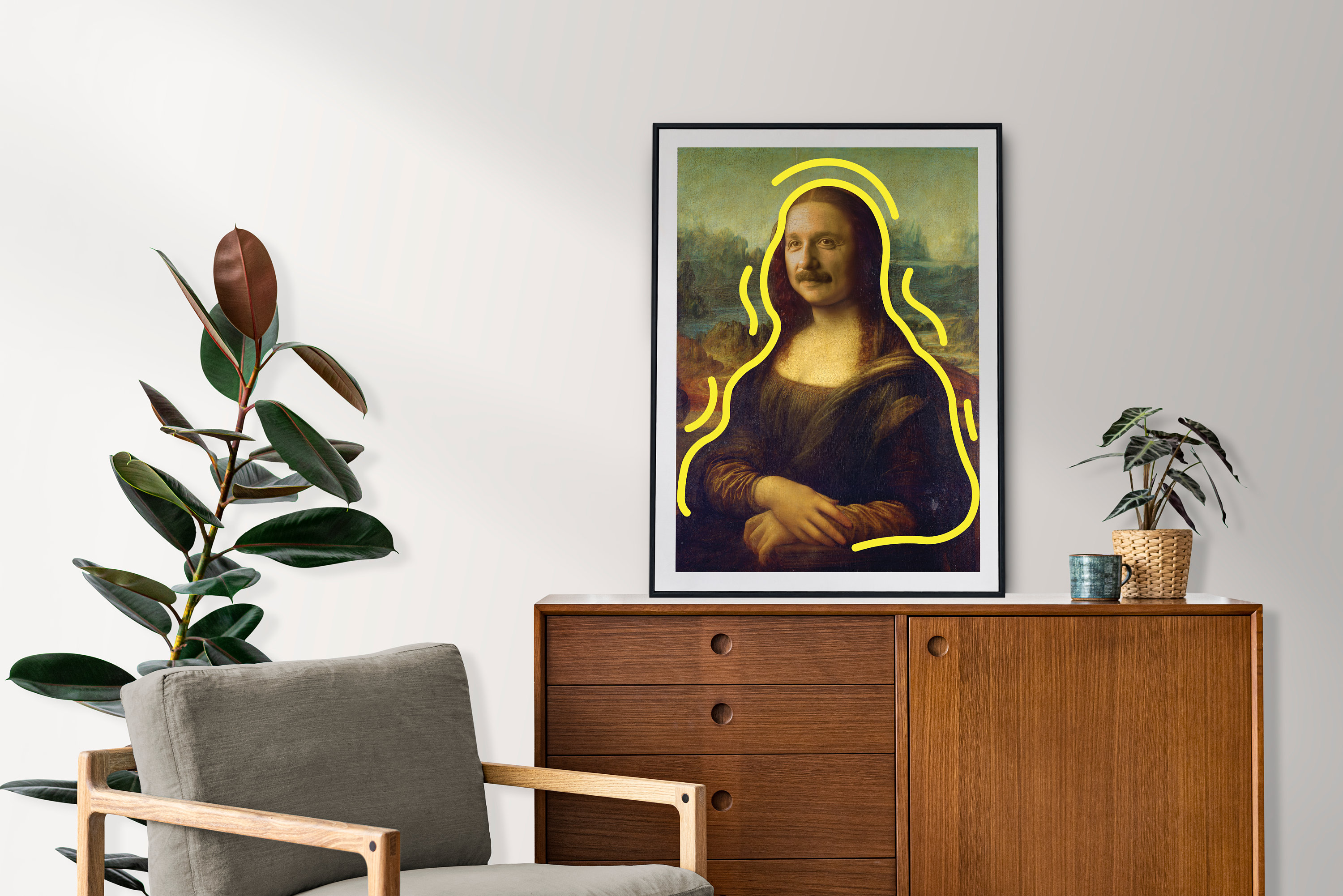 Einstein as Mona Lisa Digital Art Download - Etsy