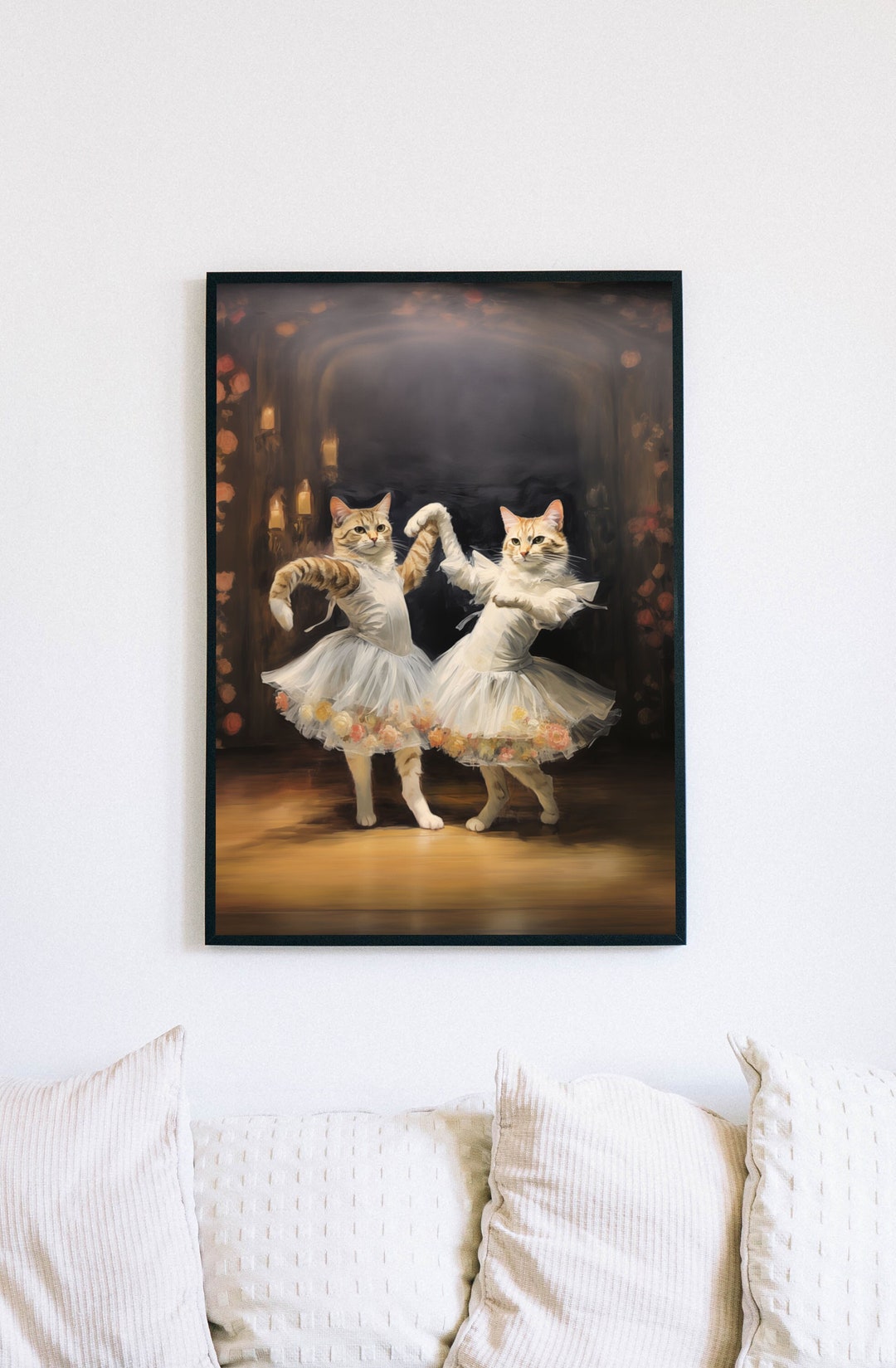 2 Cats Doing Ballet Artwork Digital Download - Etsy
