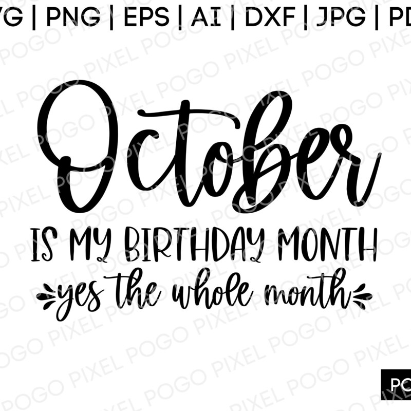 October Birthday Clip Art - Etsy