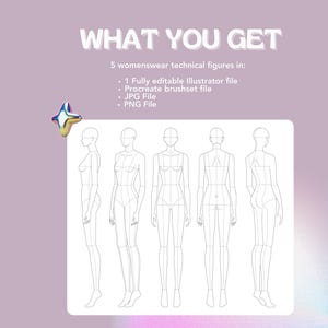 Womenswear Technical Fashion Figures | Fashion Figure Editable Vector ...