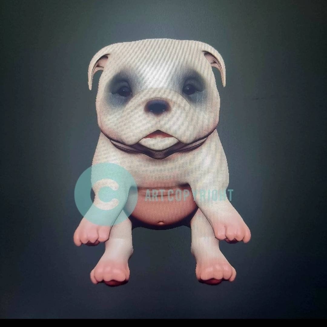 Bulldog Puppy in White Resin Sculpture 12-inch - Etsy