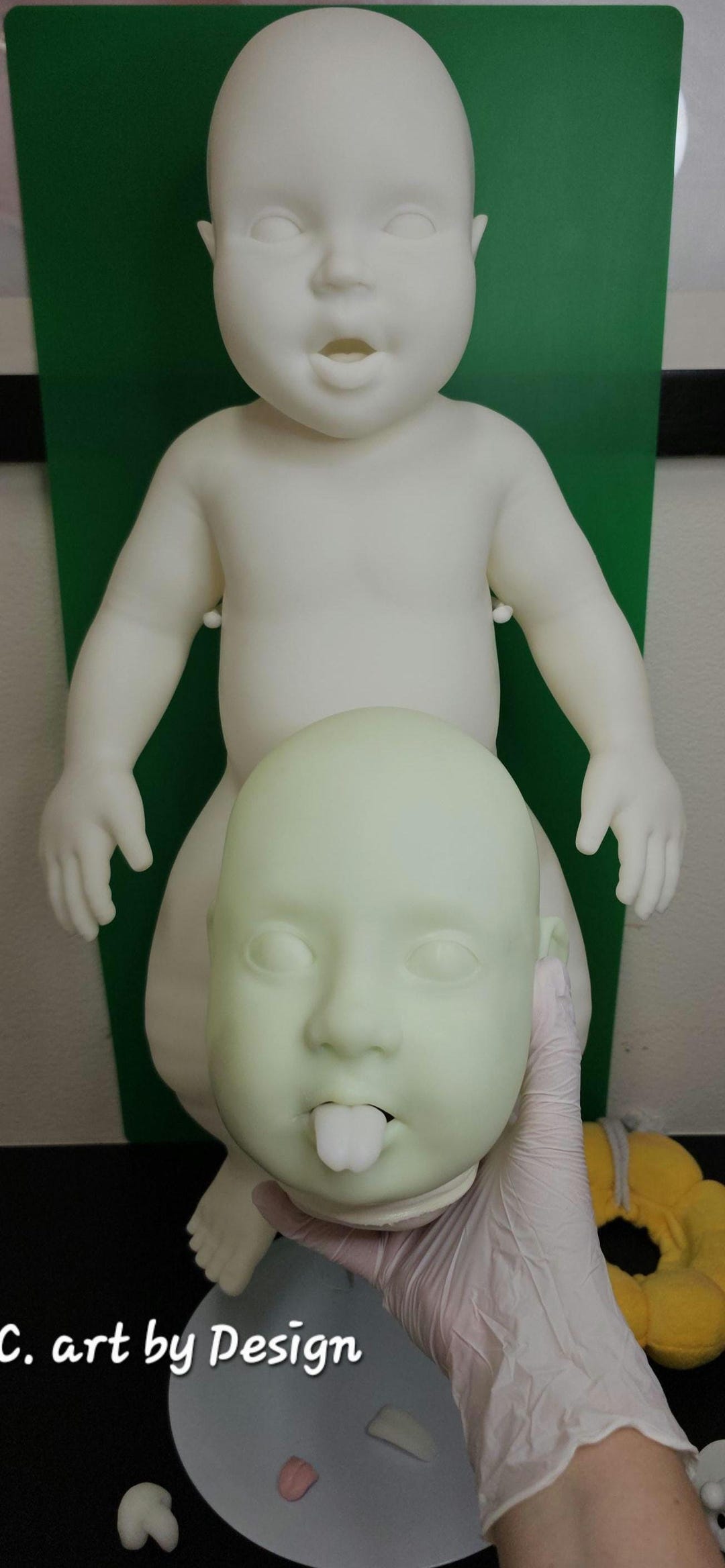 Big Baby Sculpture – 24 Inch – Light Resin – 2 Heads Included – Ready ...