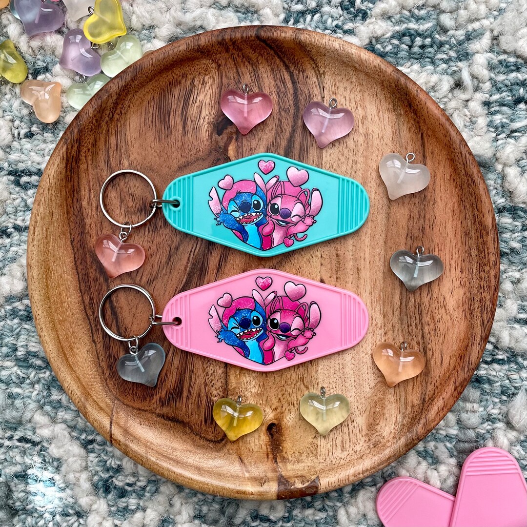 Adorable Animated Alien Couple Goals Motel Keychain With Heart Charm - Etsy