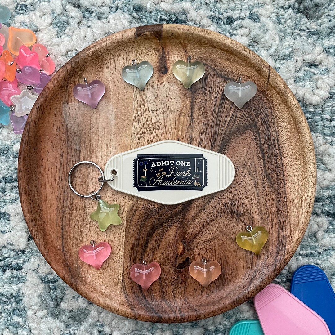 Admit One Dark Academia Motel Keychain With Heart or Star Charm, Cute ...