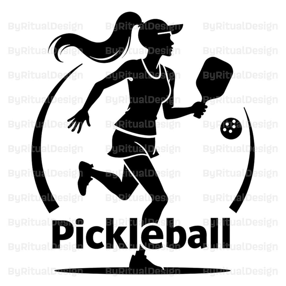 Pickleball Girl Silhouette SVG & PNG, Sports Logo, Vector Image ...