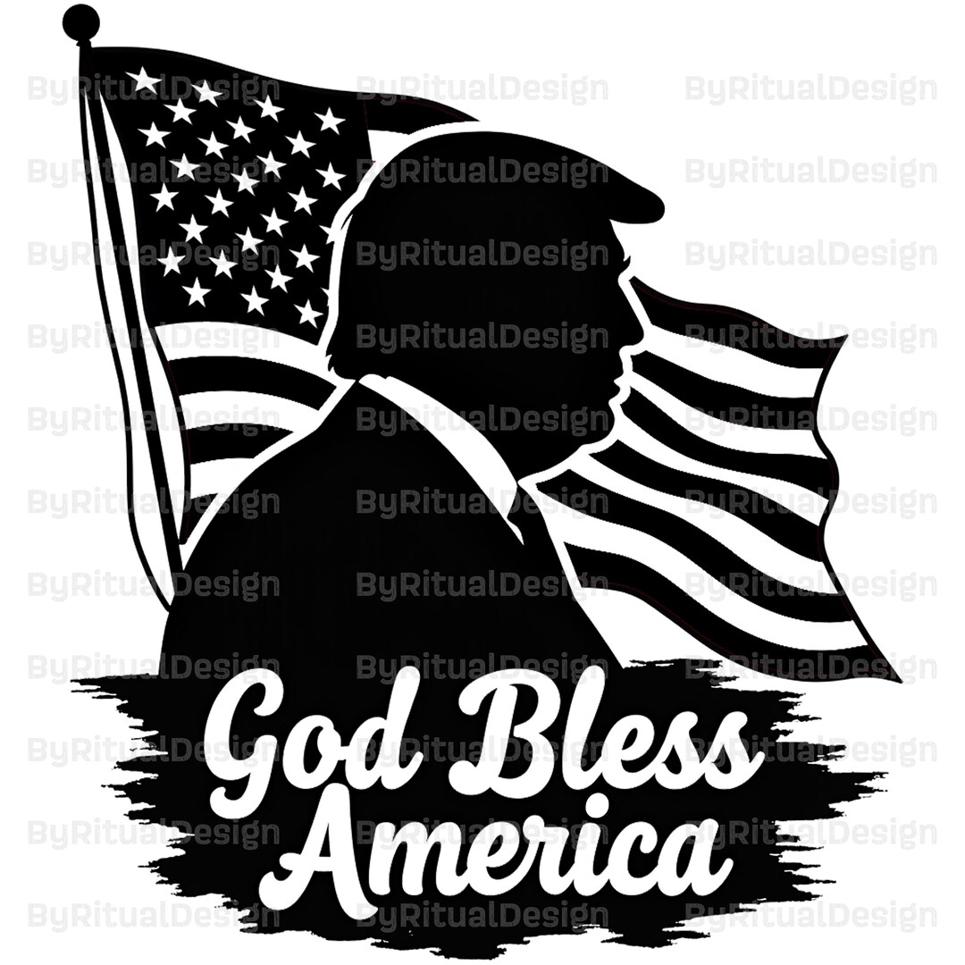 Donald Trump SVG & PNG, God Bless America Clipart, Vector Image ...