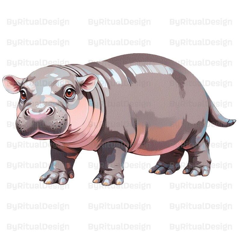 Moo Deng PNG File Only, Moo Deng Clipart, Kawaii Sticker, Cut File ...