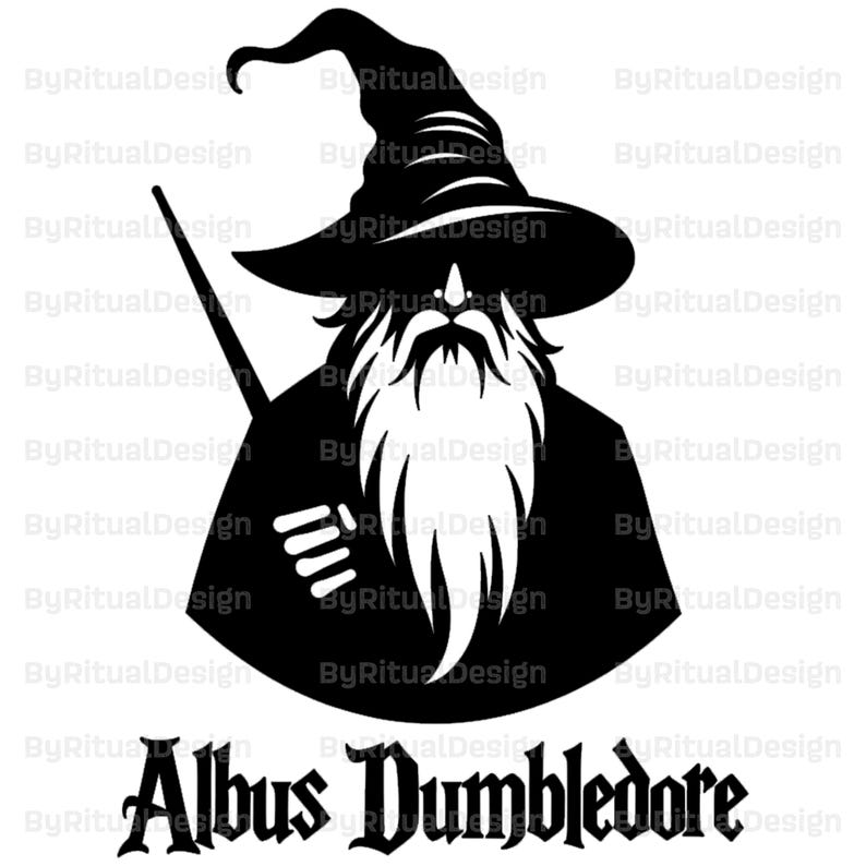 Albus Dumbledore Silhouette SVG & PNG, Harry Potter Clipart, Vector ...