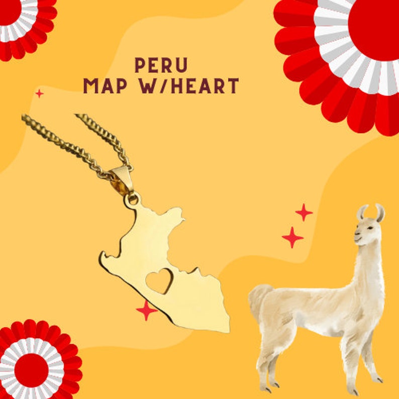 Peru Necklaces/map/escudo/ Charm/peruanita Bonita - Etsy
