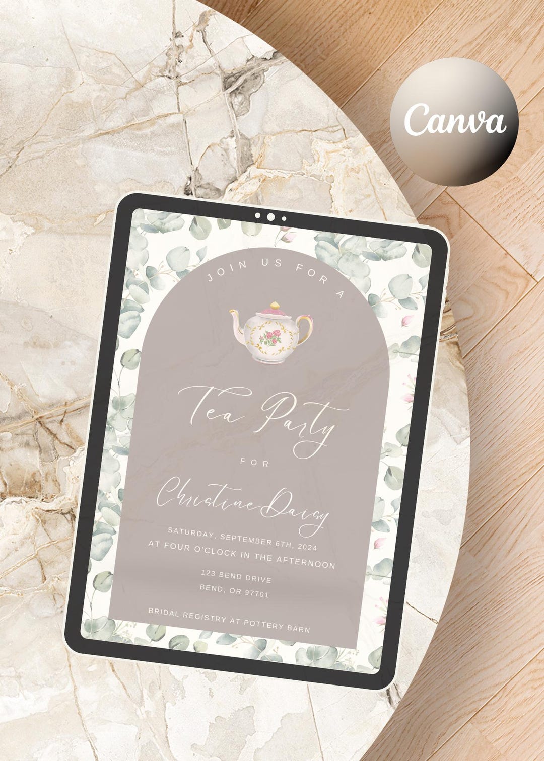 Tea Party Invitation, Bridal Shower, Birthday Party, Children Tea Party ...