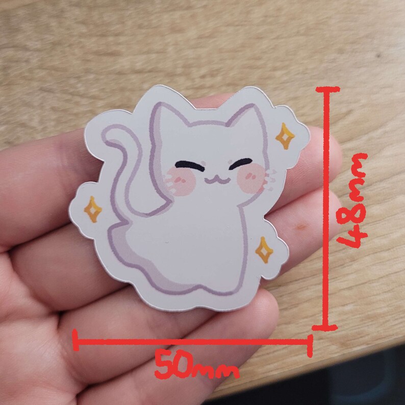 Ghost Kitty Sticker - Etsy
