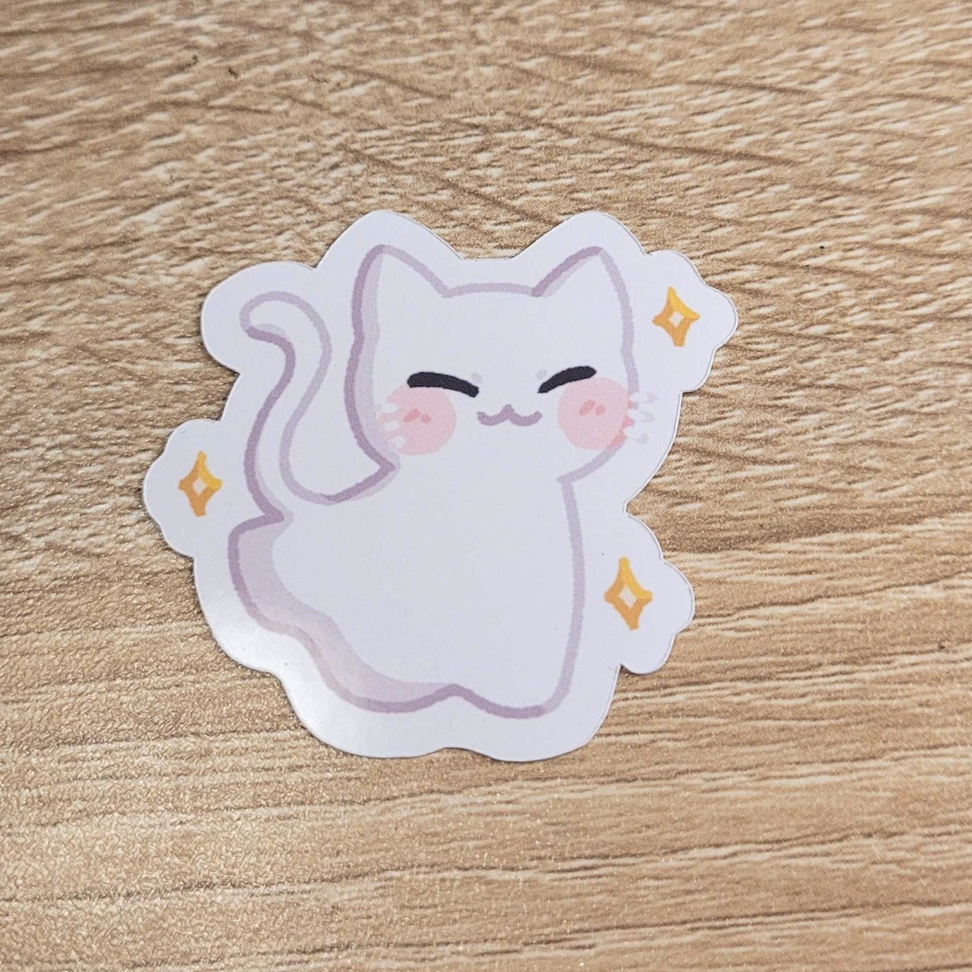 Ghost Kitty Sticker - Etsy