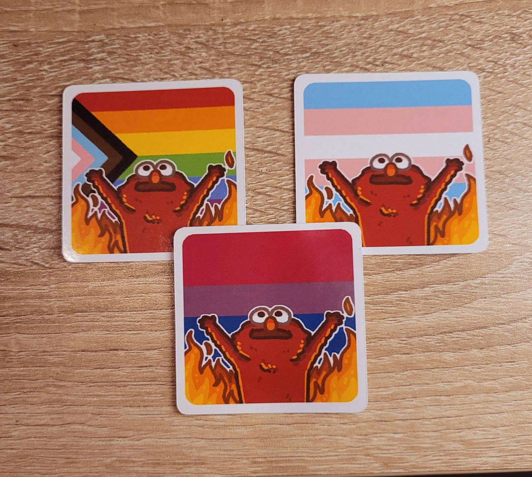 Chaotic Elmo Pride Stickers - Etsy