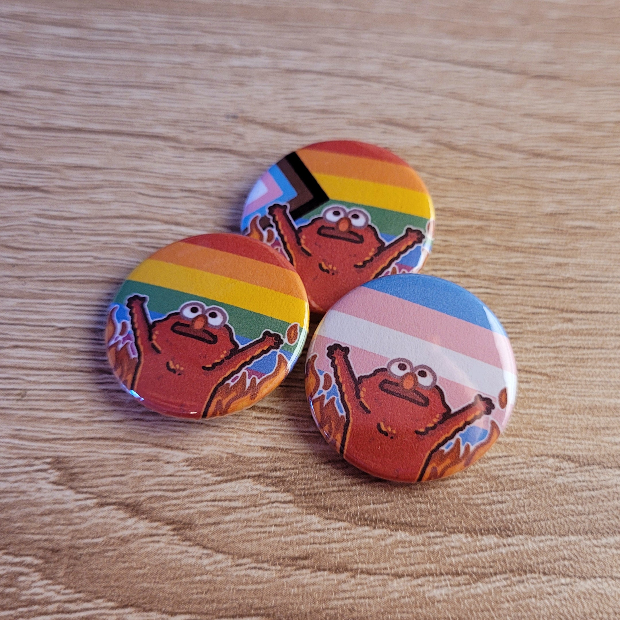 Chaotic Elmo Pride Badges - Etsy UK