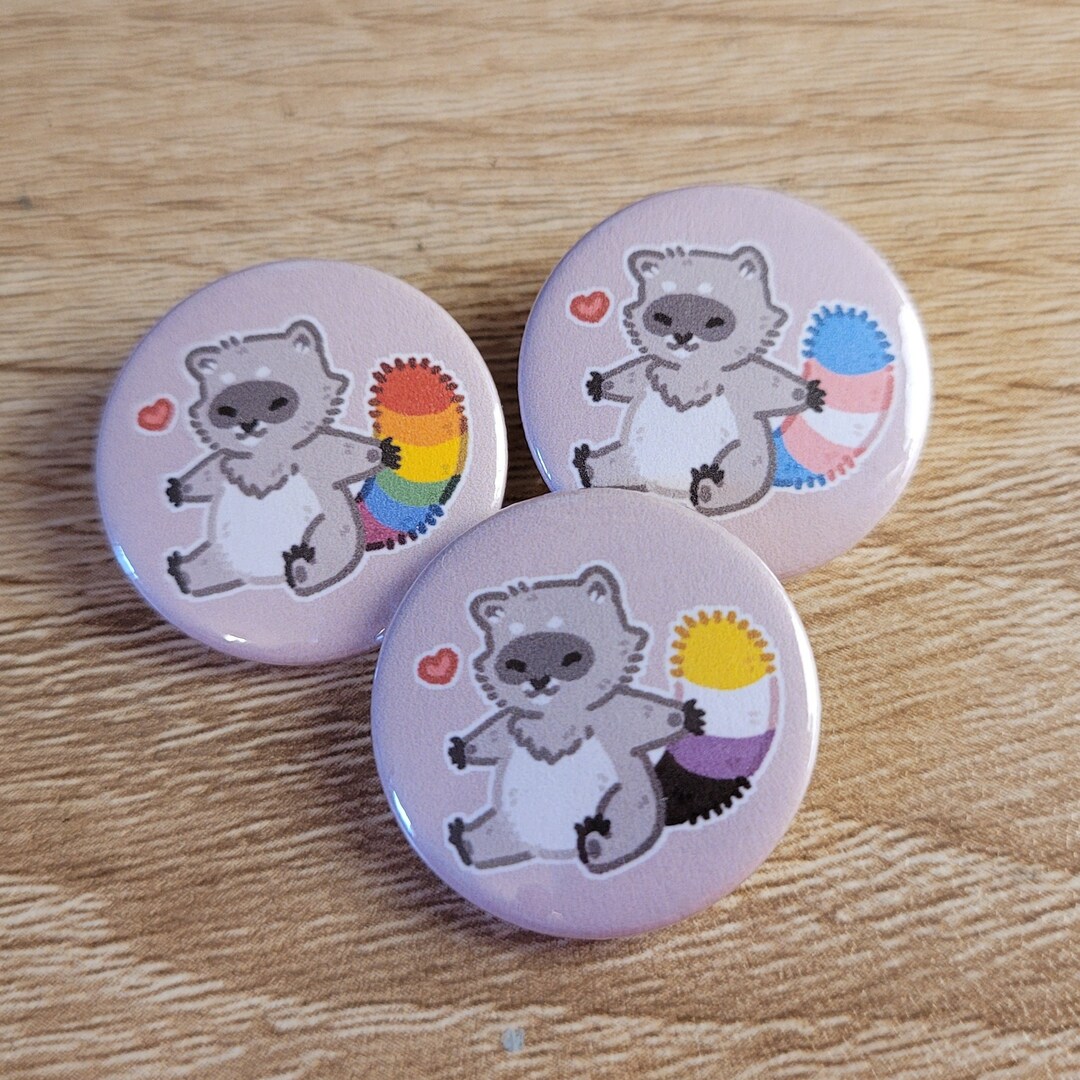 Pride Raccoon Badges - Etsy