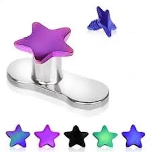 Star Dermal Top Surgical Steel 316L 1 Piece 16g 1.2mm, 4mm Top TD16G - Etsy