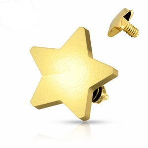 Star Dermal Top Surgical Steel 316L 1 Piece 16g 1.2mm, 4mm Top TD16G - Etsy