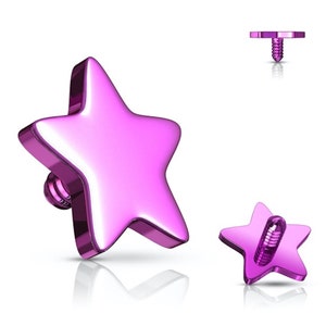 Star Dermal Top Surgical Steel 316L 1 Piece 16g 1.2mm, 4mm Top TD16G - Etsy