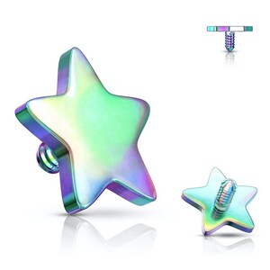 Star Dermal Top Surgical Steel 316L 1 Piece 16g 1.2mm, 4mm Top TD16G - Etsy