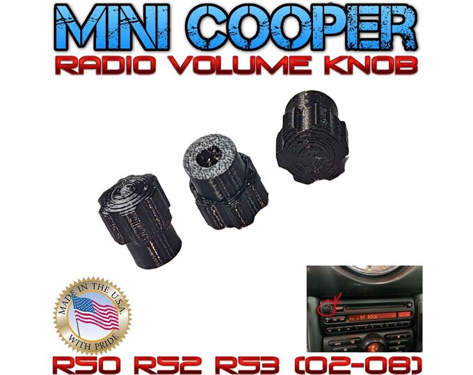 Mini Cooper Radio Volume Knob 3D PRINTED 65129127000 02-08 R50 R52 R53 ...