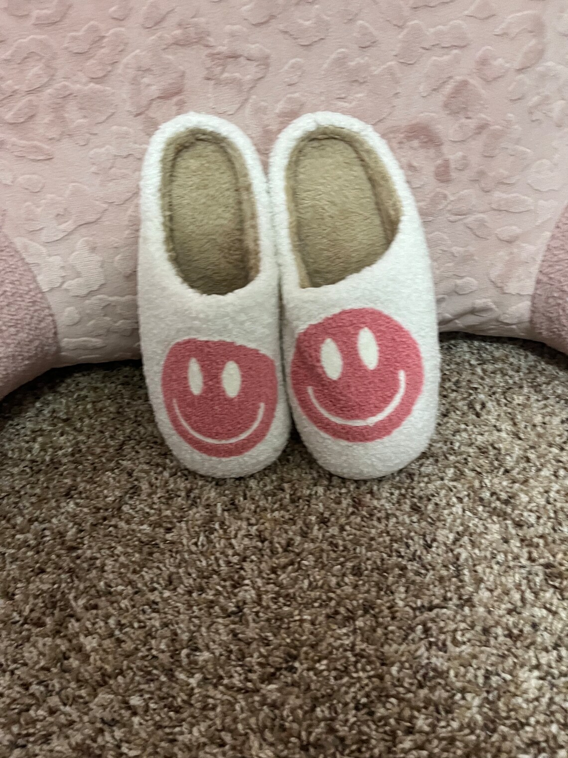 ZENANA Smiley Face Fuzzy Slippers - Etsy