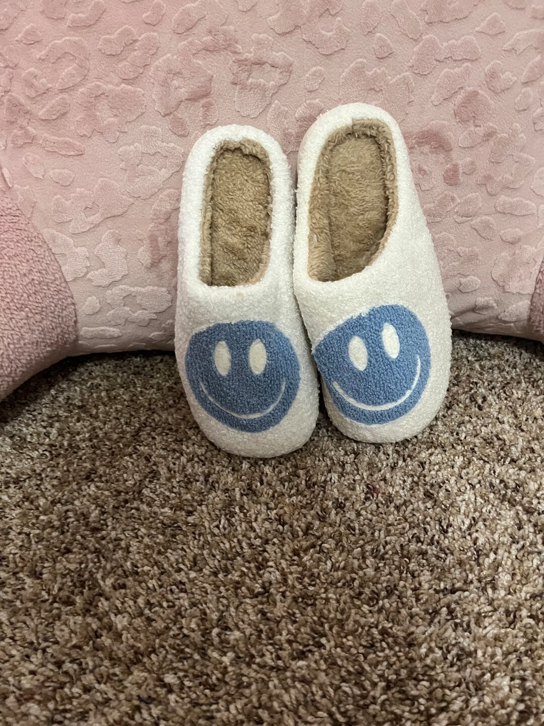 ZENANA Smiley Face Fuzzy Slippers - Etsy