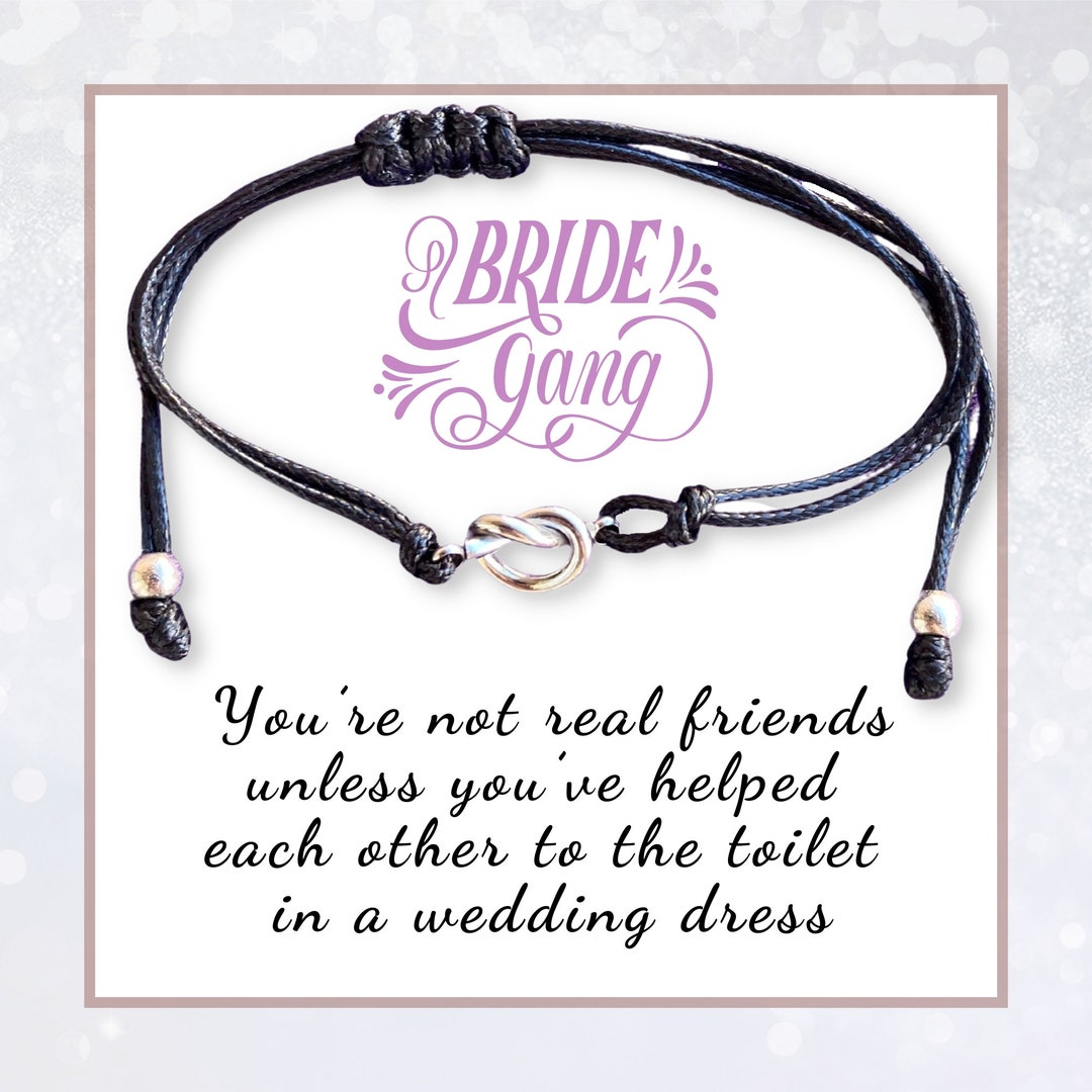Bridesmaids Proposal Gifts, Team Bride Bracelet, Love Knot Silver Charm ...