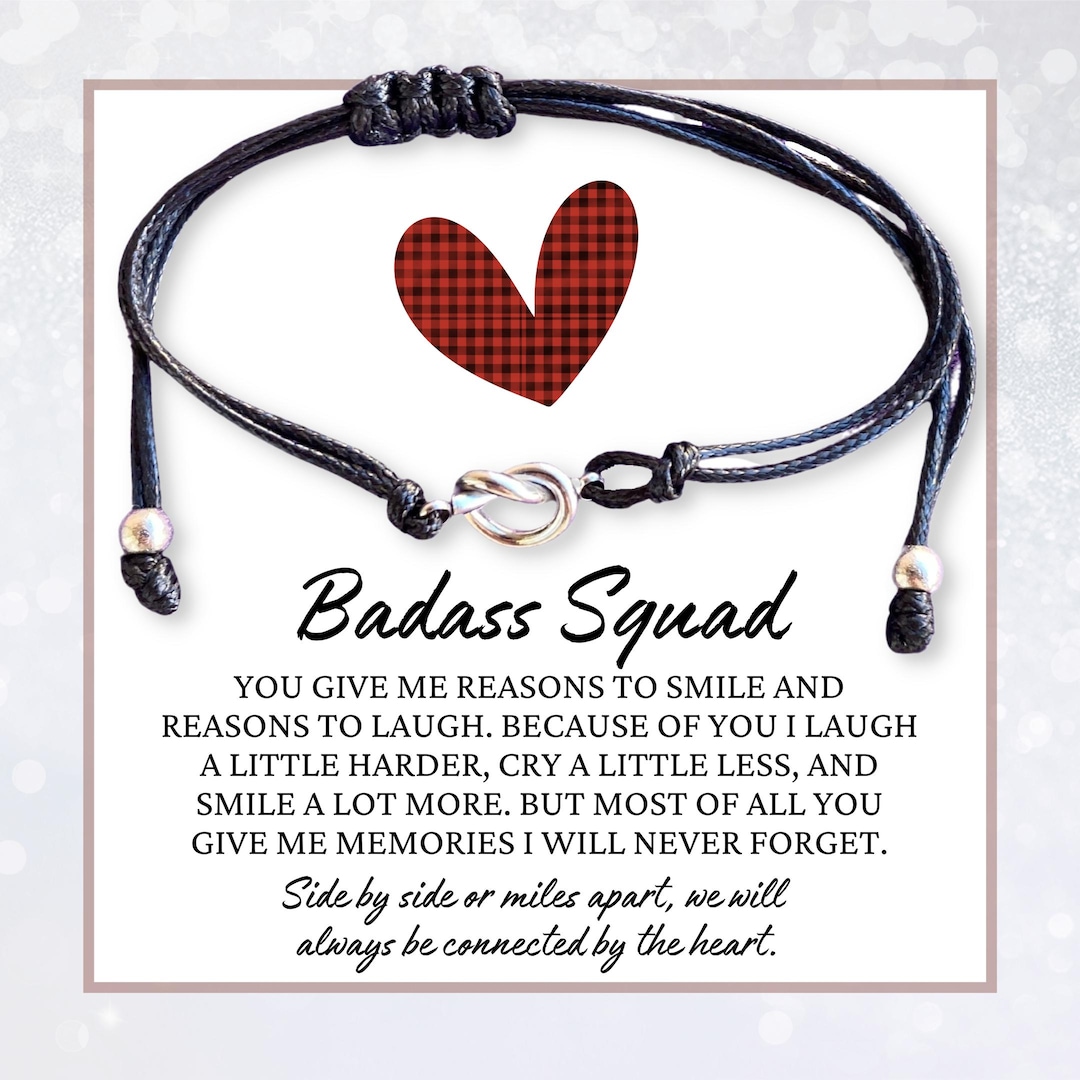 Badass Squad Gifts for Women, Badass Bestie Bracelet, Love Knot Charm ...