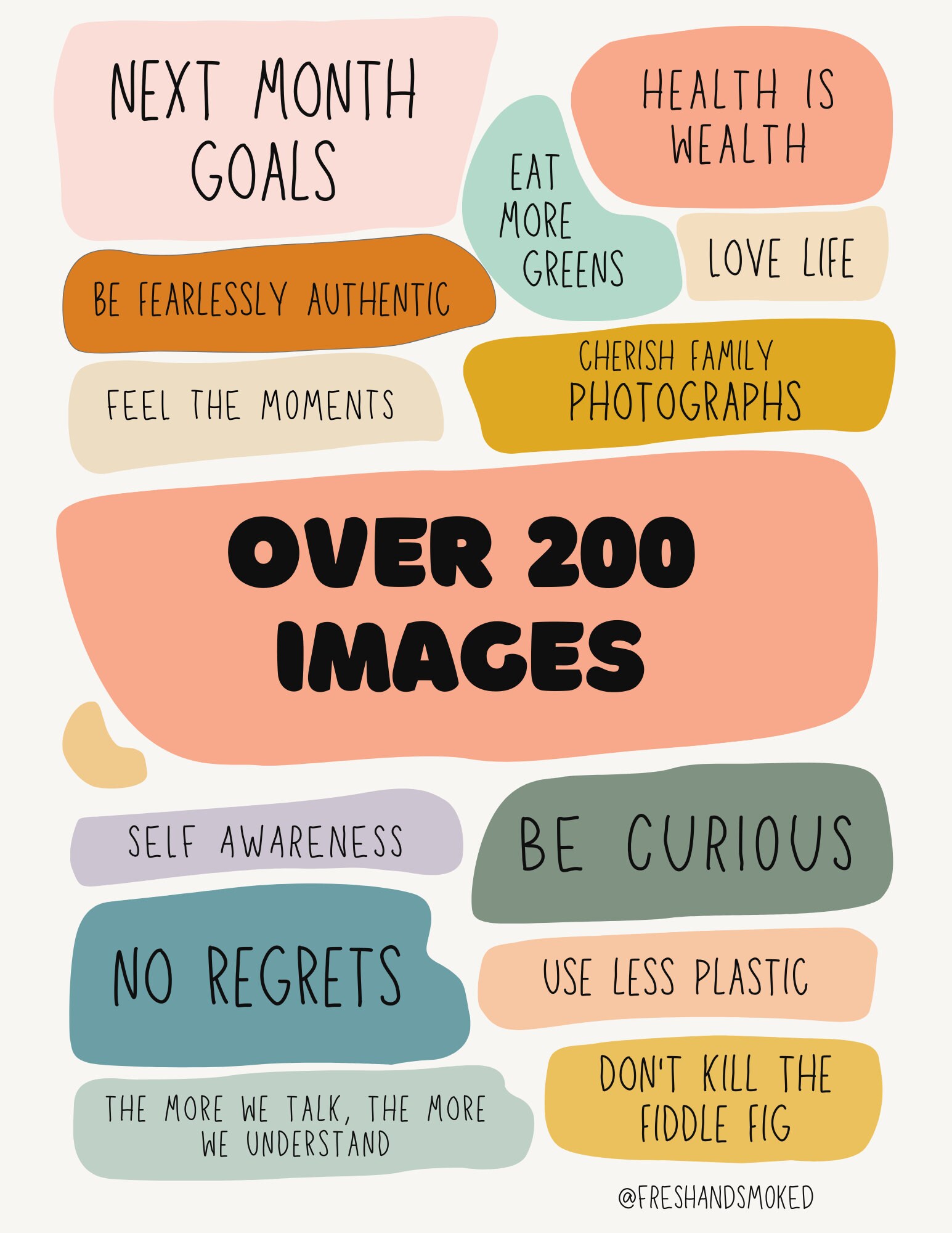 Goals - Digital Vision Board Printable - Manifest Your Dreams Instantly ...