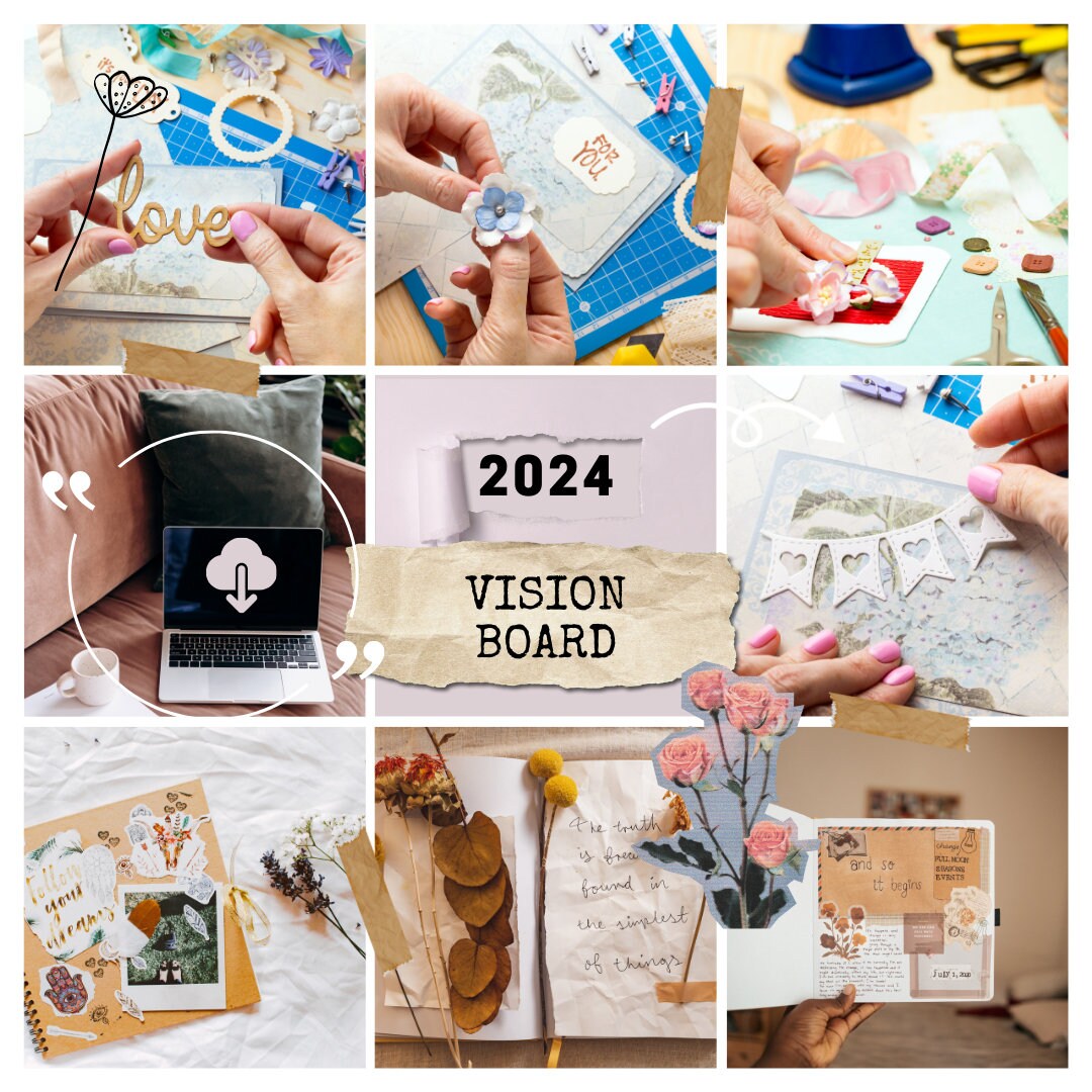 Scrapbook Package 1 Digital Vision Board Printable - Manifest Your ...