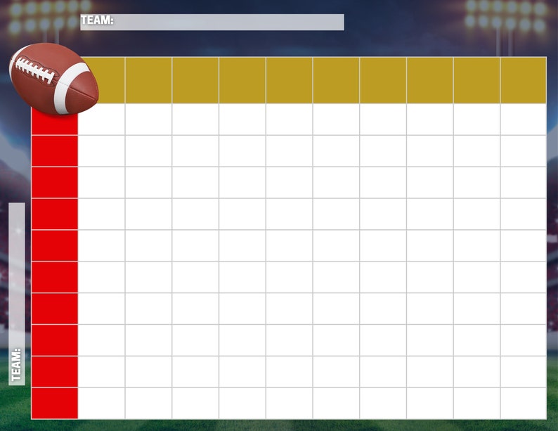 Ultimate Game Day Fun! Digital Download Football Squares - Etsy
