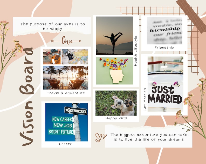 Travel Digital Vision Board Printable - Manifest Your Dreams Instantly ...