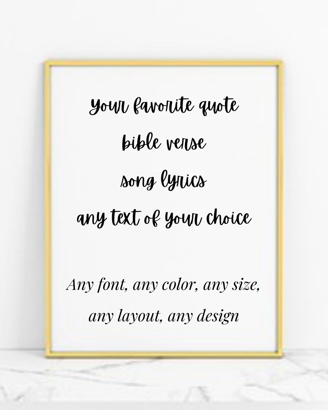 Custom Design, Quote, Bible Verse Digital Download Print Sign, Framed ...