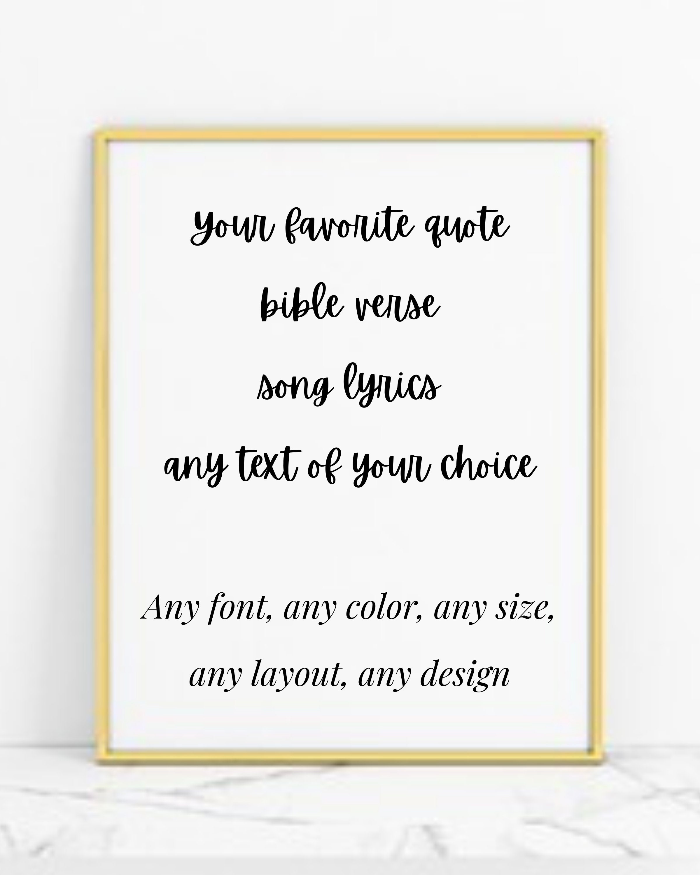 Custom Design, Quote, Bible Verse Digital Download Print Sign, Framed ...
