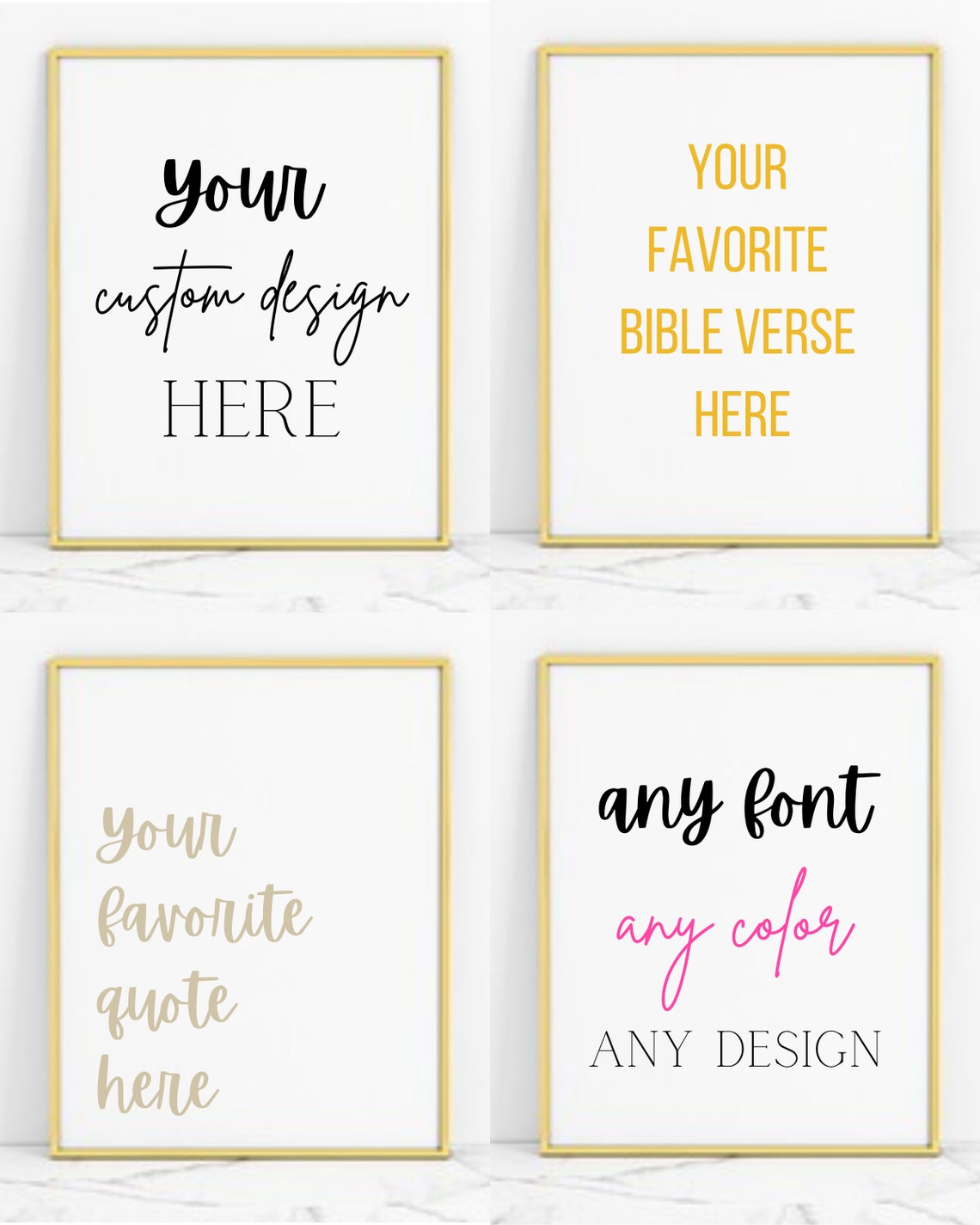 Custom Design, Quote, Bible Verse Digital Download Print Sign, Framed ...