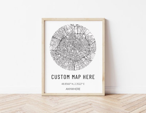 Create Your CUSTOM Map Personalized Map ANY LOCATION | Etsy