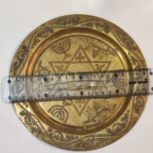 Antique Holy Land Jerusalem Copper Tray Handmade Jewish Brass Plate ...
