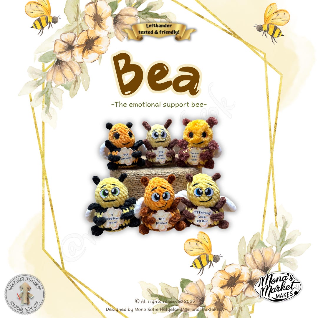 Bea -the Emotional Support Bee, LOW-SEW, DIGITAL Pdf Pattern - Etsy